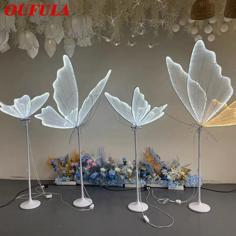 OUFULA Modern Wedding Hanging Butterflies Acrylic light LED Standing ...