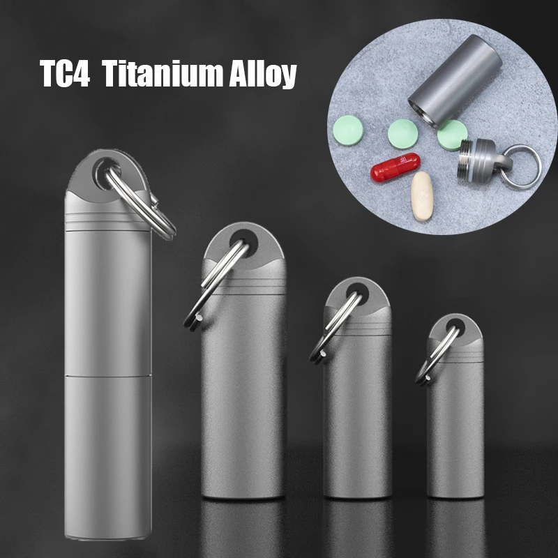 1/2 Layer 3 Size Titanium Alloy Seal Bottle Medicine Pill Storage Small ...
