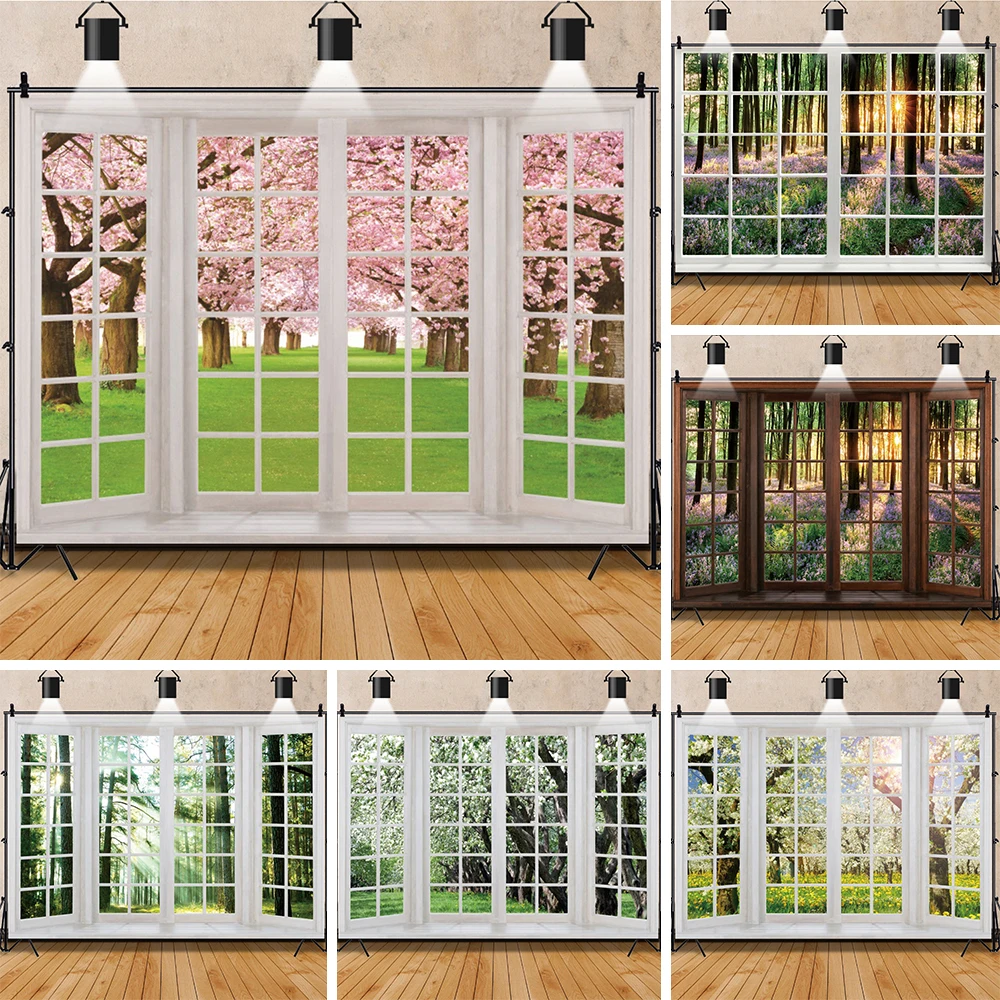 Outside-Window-Spring-Natural-Scenery-Landscape-Photography-Background ...