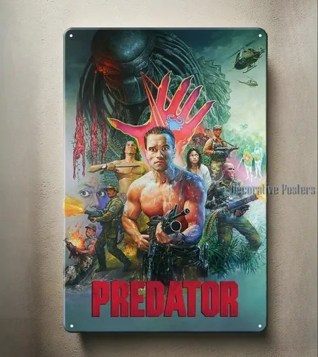 Predator Arnold Schwarzenegger Movie Metal Poster Tin Sign - 20x30cm ...