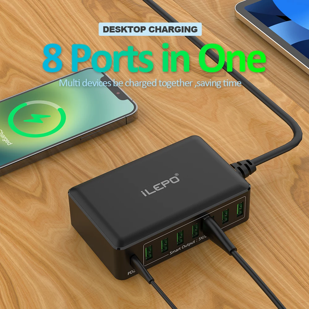 60W-Fast-Charger-8-Ports-Generic-Portable-Charging-Station-USB-C ...