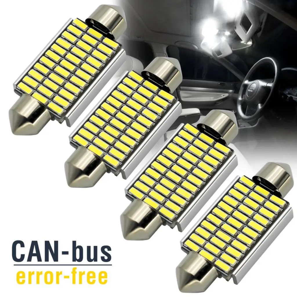 4-6X-Festoon-31mm-36mm-39mm-41mm-Shuttle-LED-Bulbs-C5W-C10W-LED-Canbus ...