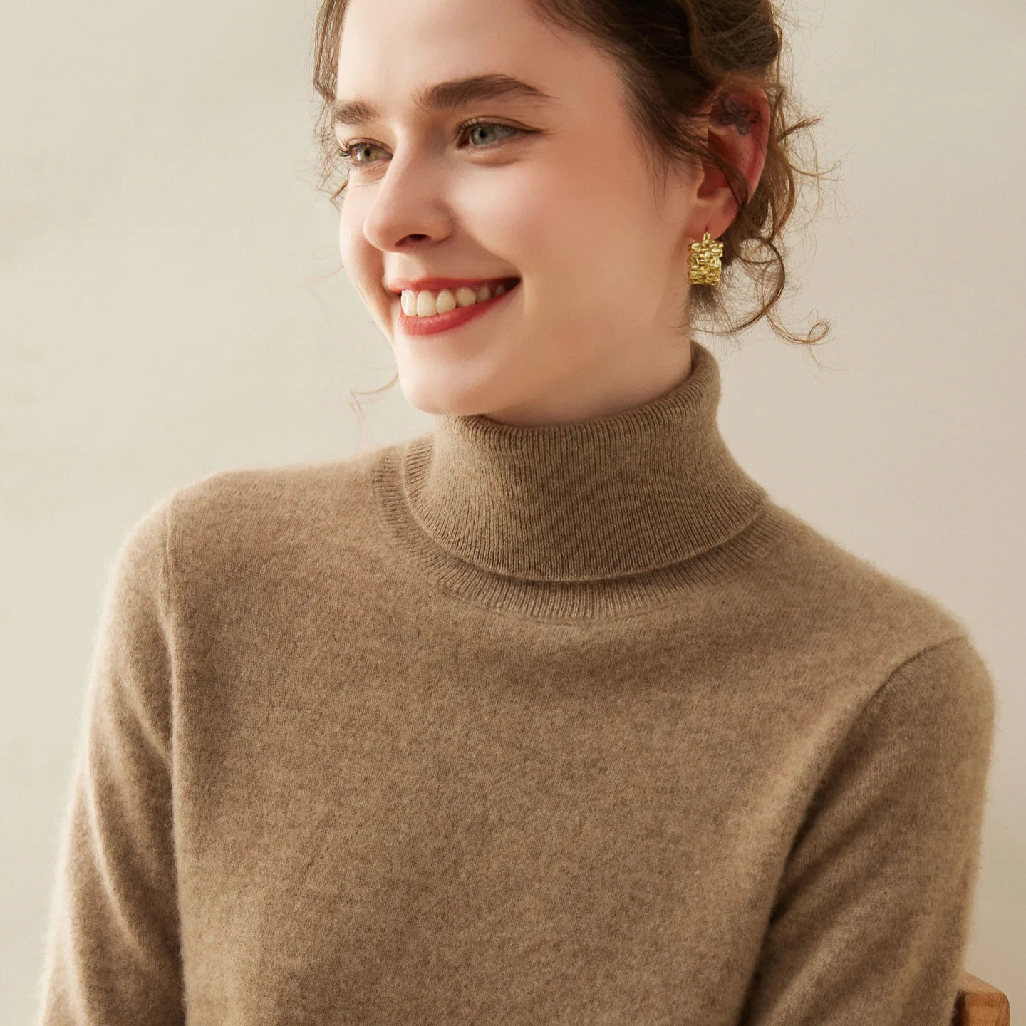 Eordos High Collar Cashmere Sweater Women's 100% Pure Cashmere Thin ...
