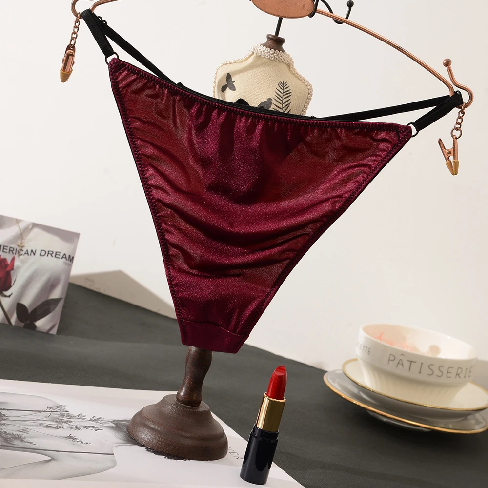 Women-Luxury-Seamless-Cotton-Satin-Bow-Briefs-Sex-Thong-Satin-Panties-G ...