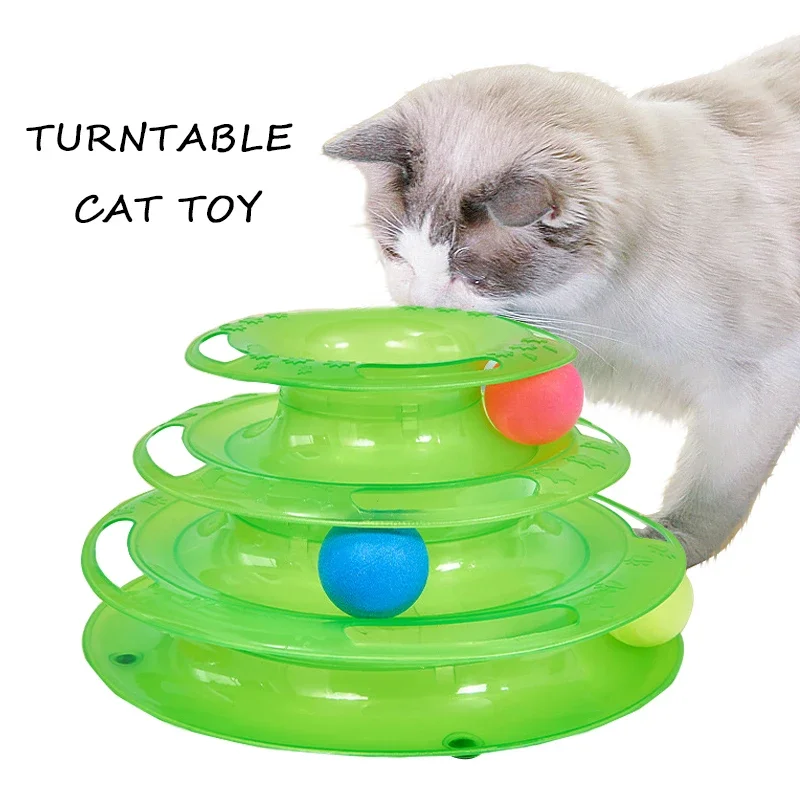 Three Levels Intelligence Toy for Cat Funny Cat Tower Puzzle Candy ...