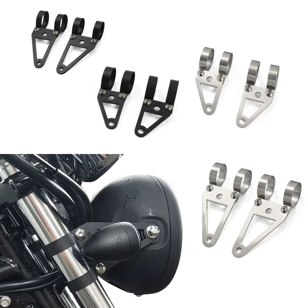 Motorcycle-Universal-Headlight-Brackets-Custom-Lights-Holder-Support ...