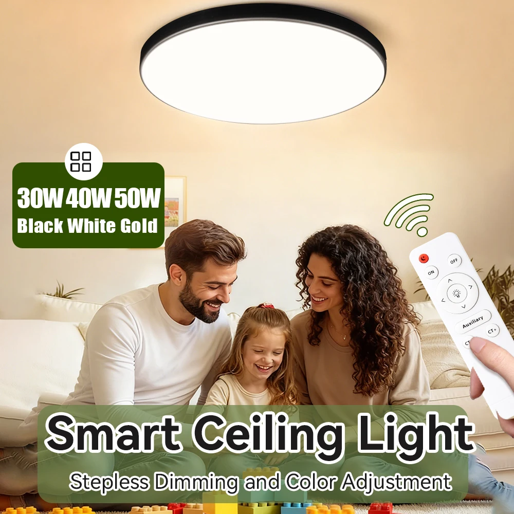 Remote Control Ceiling Lamp LED Panel Light Waterproof Dustproof ...