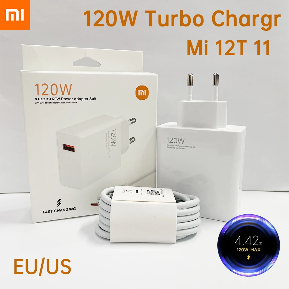 Xiaomi 120w carregador rápido original mi carregador adaptador ue eua ...