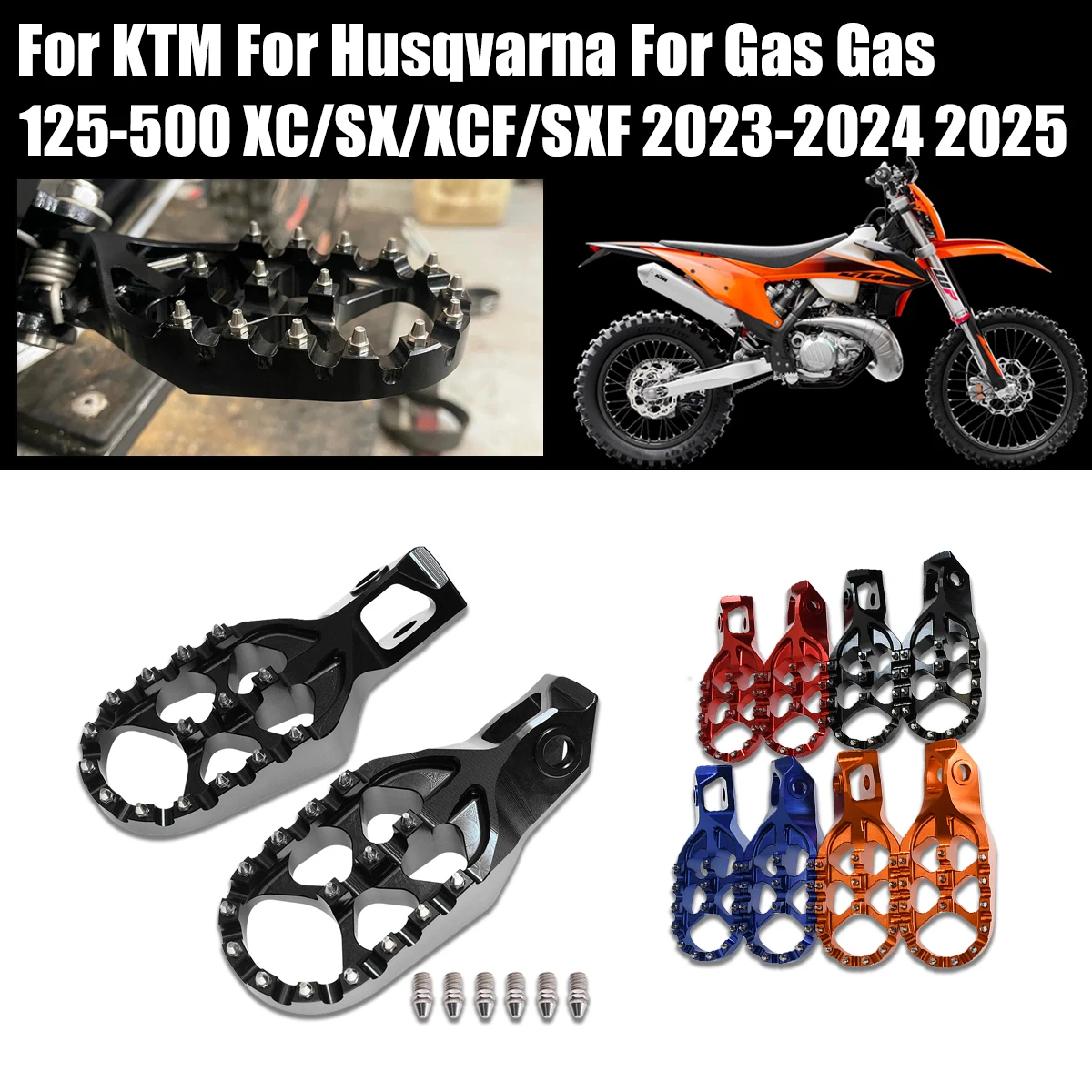 2024 2025 Motorcycle Foot Pegs FootRest For KTM SX SXF XC XCF EXC EXCF ...