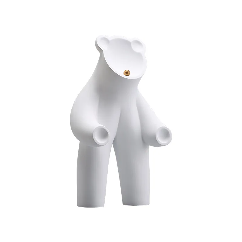 White-Faceless-Bear-Background-Wall-Resin-Decoration-Ins-Style-Home ...