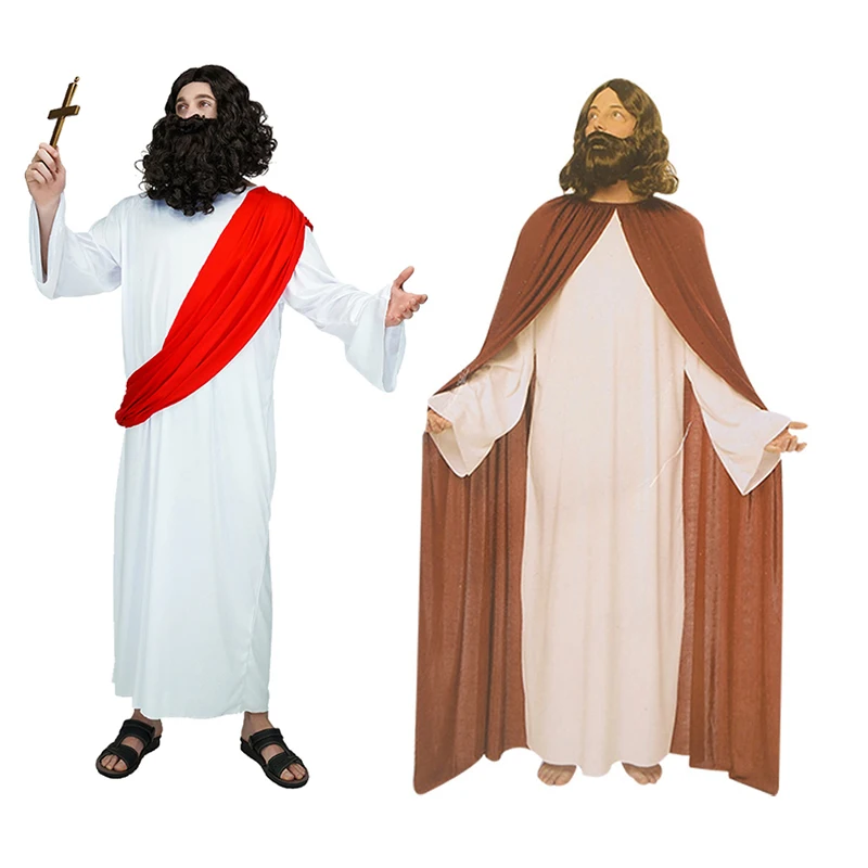 Halloween-Men-Jesus-Cosplay-Costume-White-Long-Jesus-Robe-Fancy-Dress ...