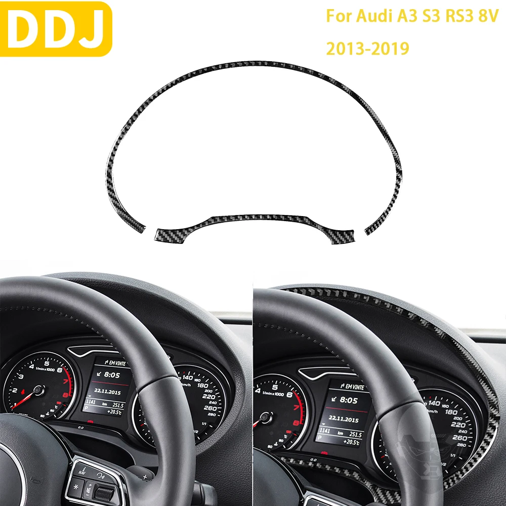 Real Carbon Fiber Car Speedometer Surround Trim Frame For Audi A3 S3 ...