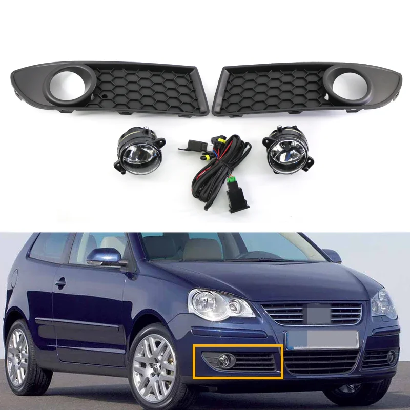 Car Front Fog Light Grill Cover Lower Bumper Grille With Fog Lamps For ...