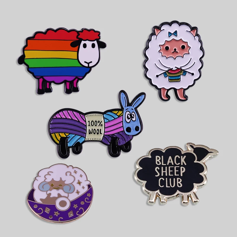 High-Quality-Kawaii-Sheep-Enamel-Pin-Cartoon-Cute-Animal-Brooch ...