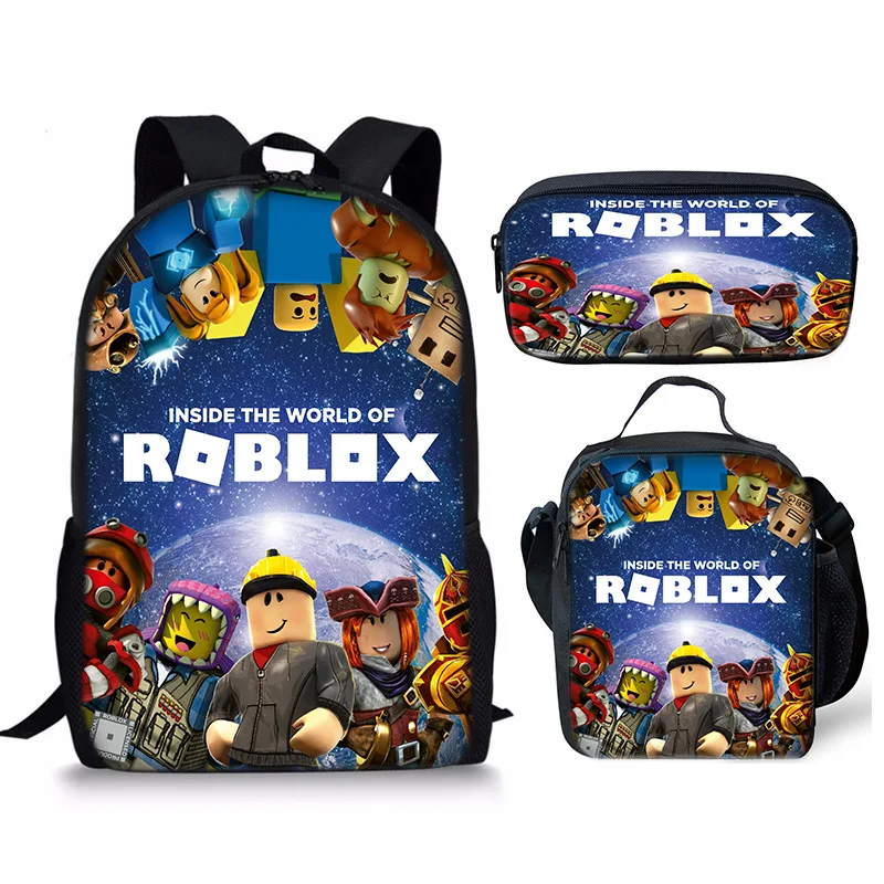 Three-piece-Set-of-3D-New-Roblox-Student-Schoolbag-Lunch-Bag-Pencil ...