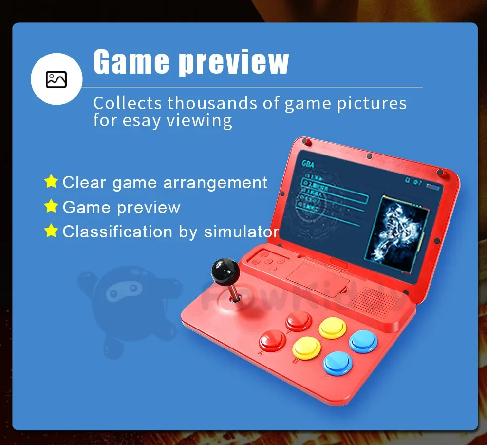 New Powkiddy A13 10 Inch Large Screen Detachable Joystick Retro Game ...