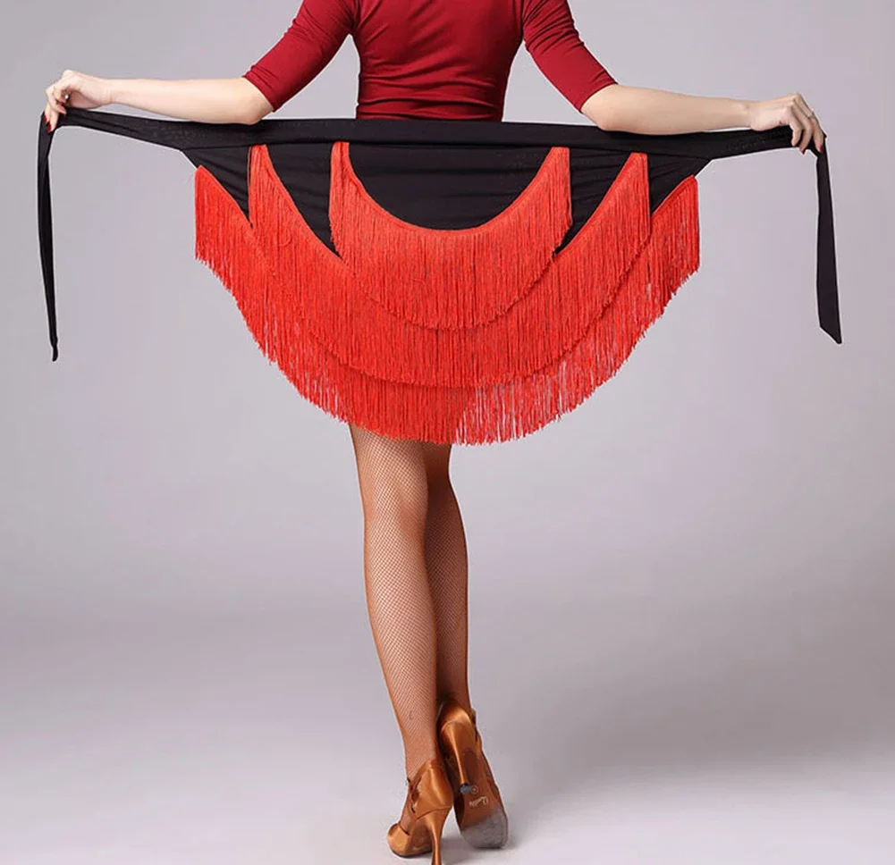 Women Fringe Latin Dance Skirt Tassel Fringe Latin Dancing Skirt ...