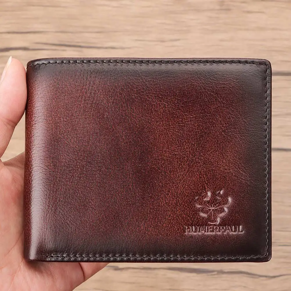 RFID Wallet for Men Genuine Leather Credit Card Holder with ID Window ...