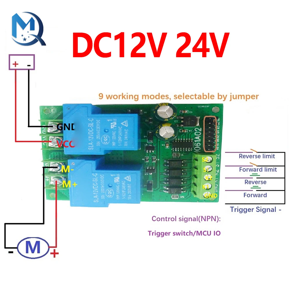 30A 12V 24V DC Motor Controller scheda relè avanti controllo inverso ...