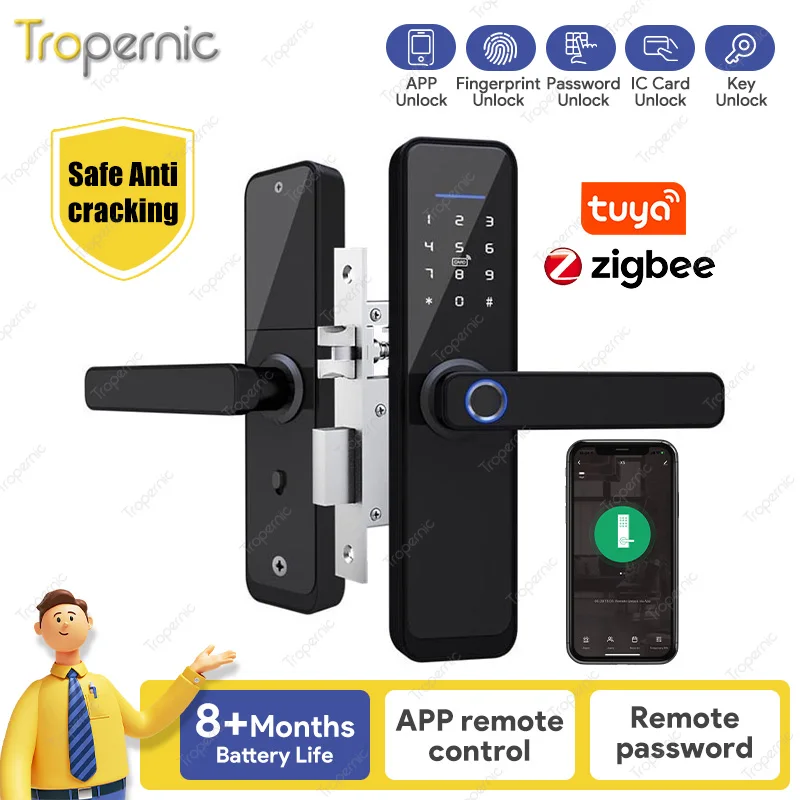 Tuya Zigbee Door Locks Biometric Fingerprint Locker Hotel Airbnb Smart ...