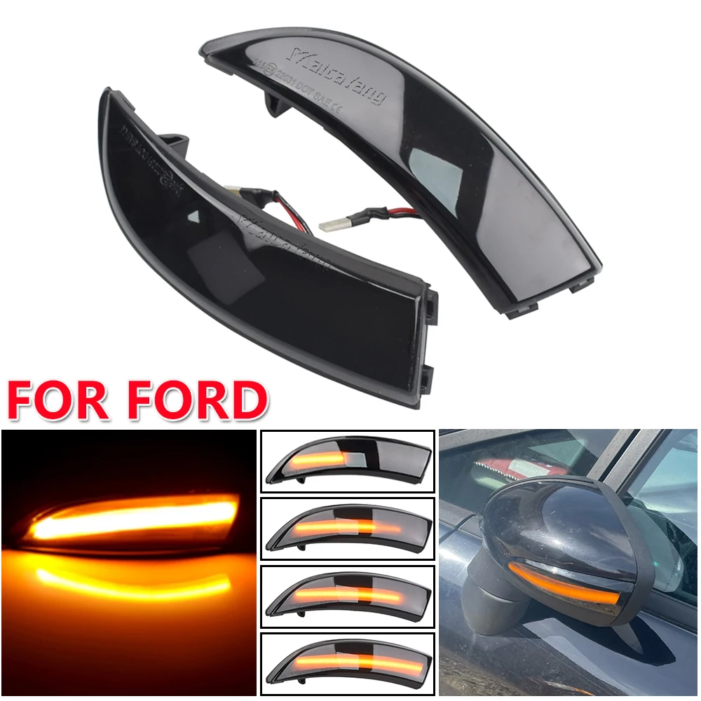 LED Side Wing Rearview Mirror Dynamic Indicator Blinker For Ford Fiesta ...