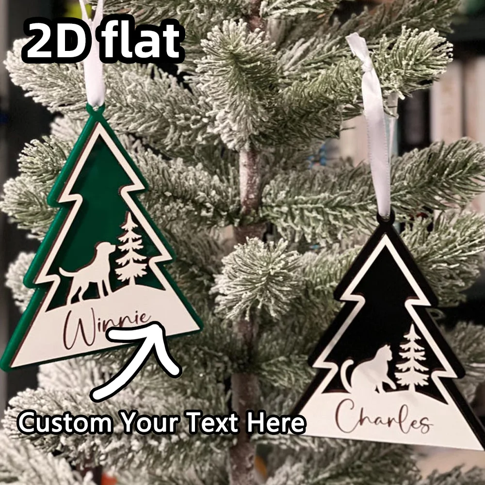 1PC Custom PMMA Ornament - Personalized Christmas Tree Design | Laser ...