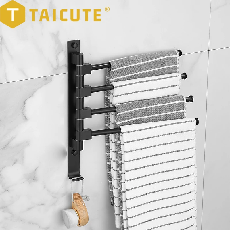 TAICUTE-2-3-4-5-Towel-Bars-Movable-Towel-Holder-Rack-Aluminum-Bathroom ...