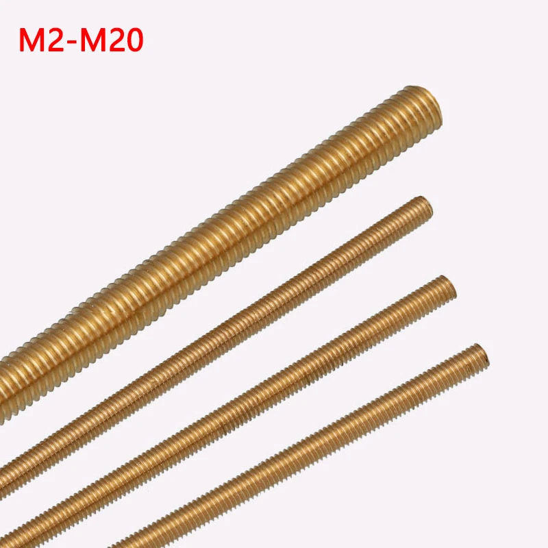 1pcs Brass Threaded Rod M2 M2.5 M3 M4 M5 M6 M8 M10 M12 M20 Solid Full ...