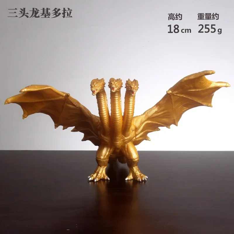 Figura de acción de monstruo Godzilla, dinosaurio, rey dragón de tres cabezas de 20 cm, Ghidorah ...