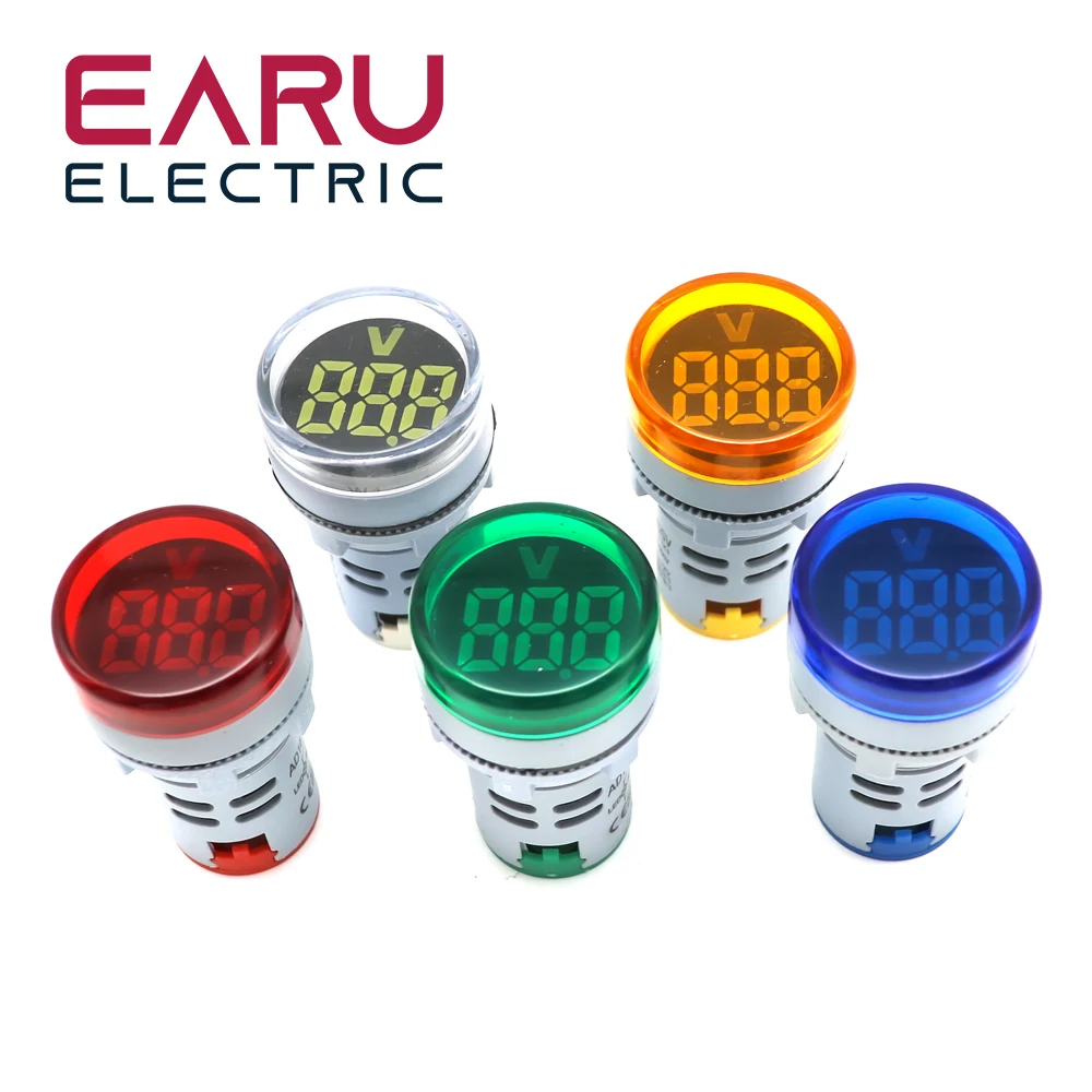 DIY-Mini-Digital-Voltmeter-22mm-Round-AC-60-500V-Volt-Voltage-Tester ...