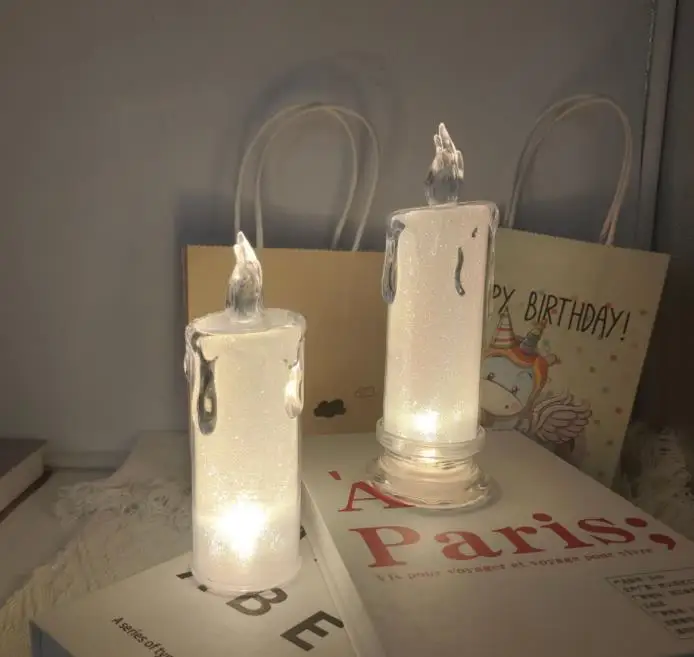 Ins Candle Light Luminous Candle Bedside Atmosphere Decorative Night ...