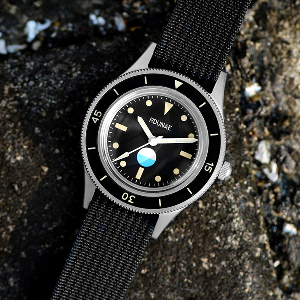 Vintage 40mm Diver Watch Men Automatic Self-Wind Mechanical ...