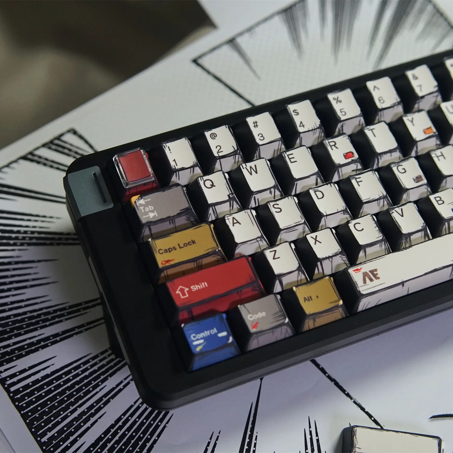 PBT-Comic-Style-Keycaps-Cherry-Profile-Complete-Set-141-keys-Keycaps ...