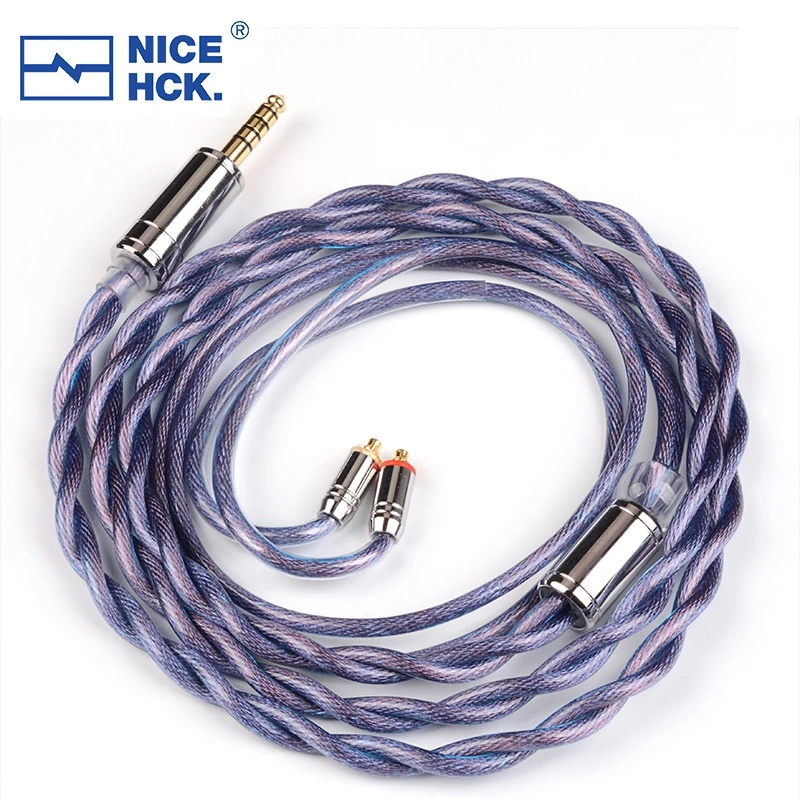NiceHCK PurpleGem Replace HIFI Wire 7N OCC+Silver Plated OCC Earphone Cable 4.4mm MMCX/0.78mm ...