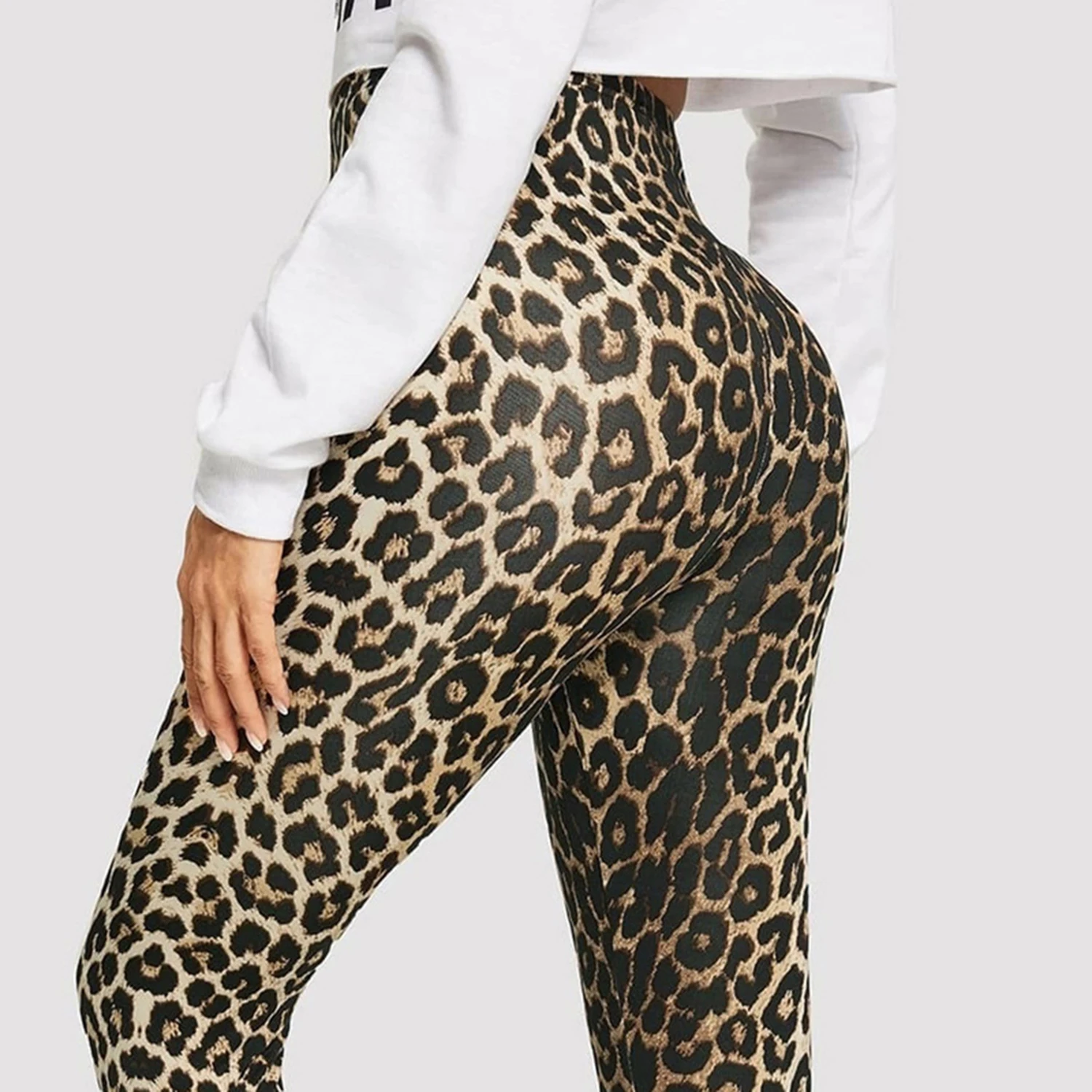 Women's Leopard Print Yoga Pants High Waist Fitness Leggings Elasticity ...