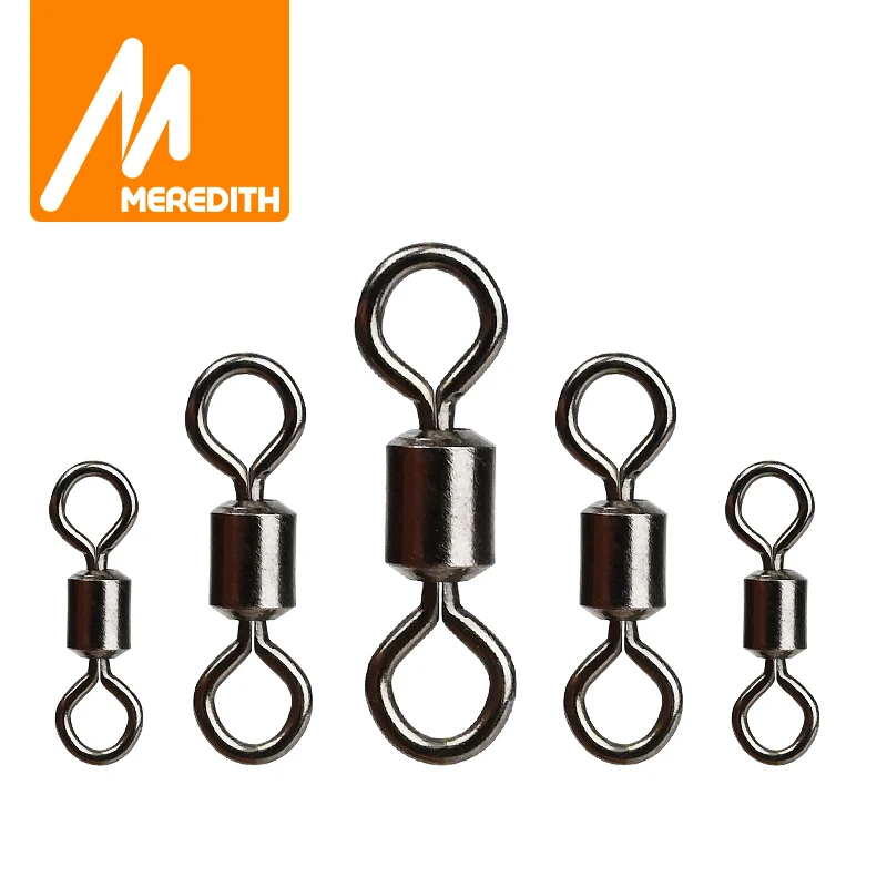 Meredith 50pcs/lot Fishing Swivel Sizes Solid Connector Ball Bearing ...