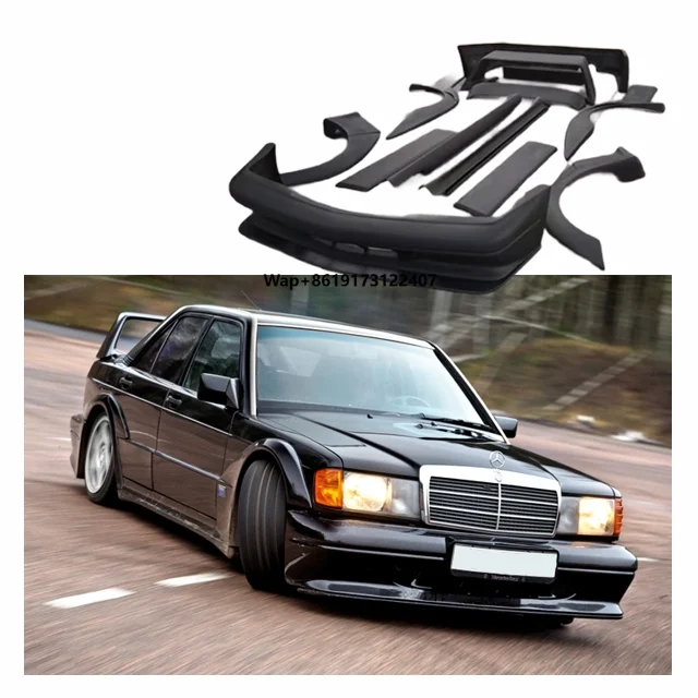 YUNZ AUTO Body Kit for 190E W201 Dry Carbon Fiber Upgrade Front Rear ...