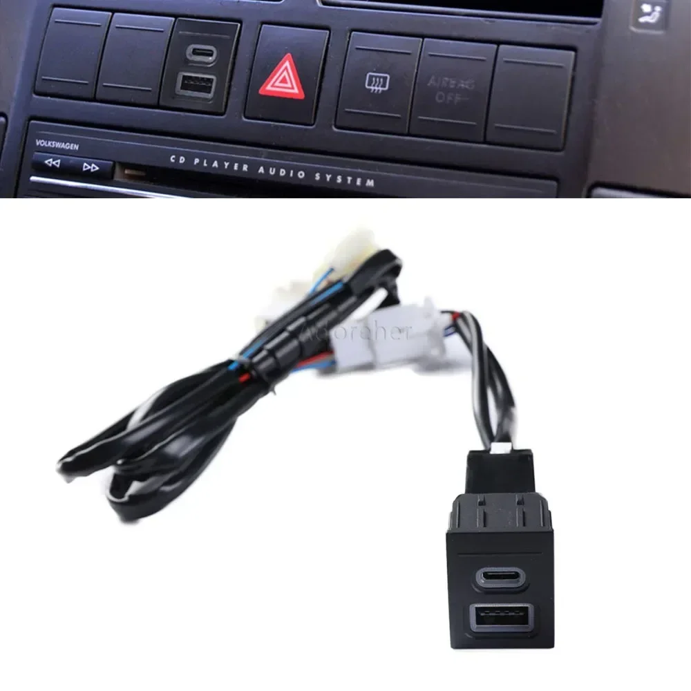 Car-Dual-USB-PD-Ports-QC3-0-12V-Cigarette-Lighter-Socket-Quick-Charger ...