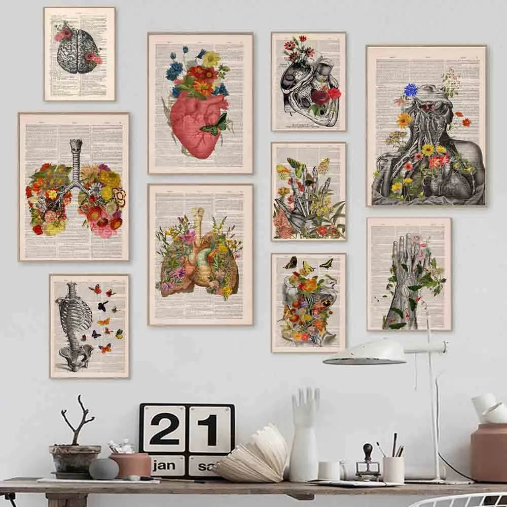 Nordic-Retro-Poster-Organ-Manusia-Dinding-Sains-Pendididikan-Mural ...