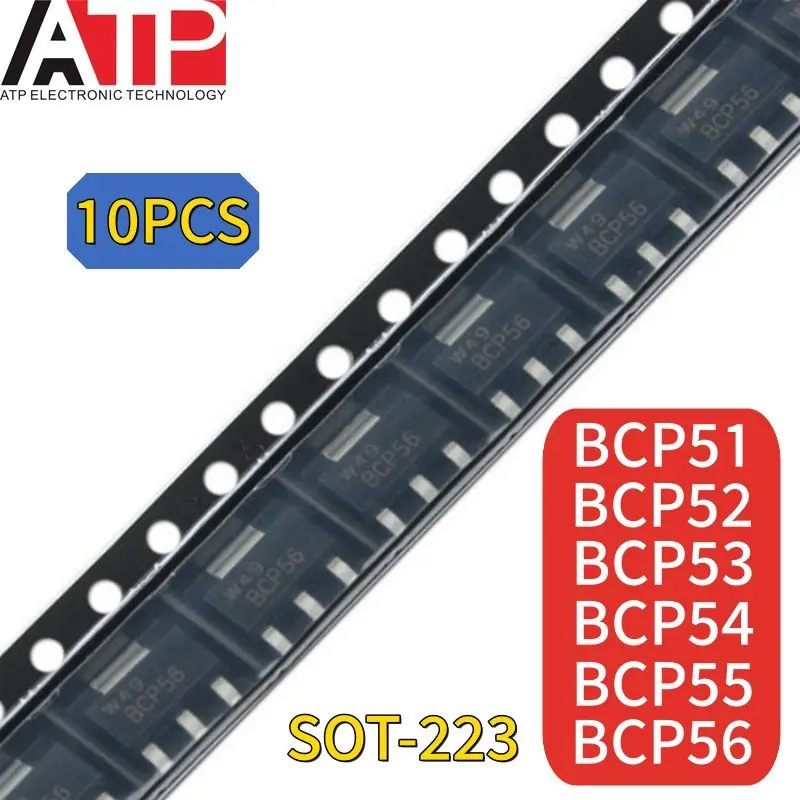 10-PCS-LOT-BCP51-BCP52-BCP53-BCP54-BCP55-BCP56-SOT-223-Jun-o-Bipolar ...