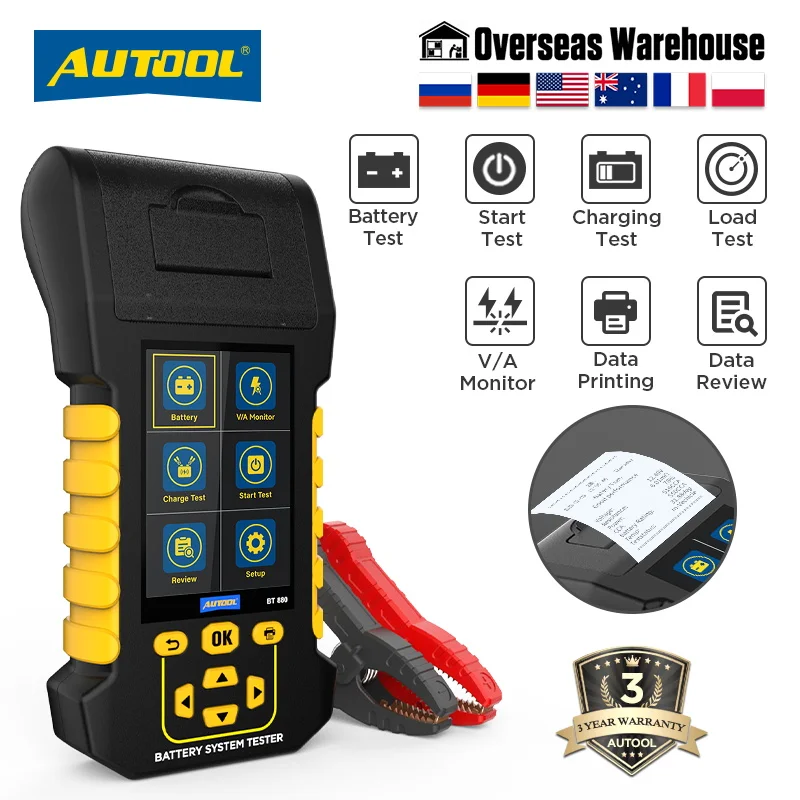 AUTOOL-BT880-Battery-Tester-With-Printer-Battery-Analyzer-Tester ...