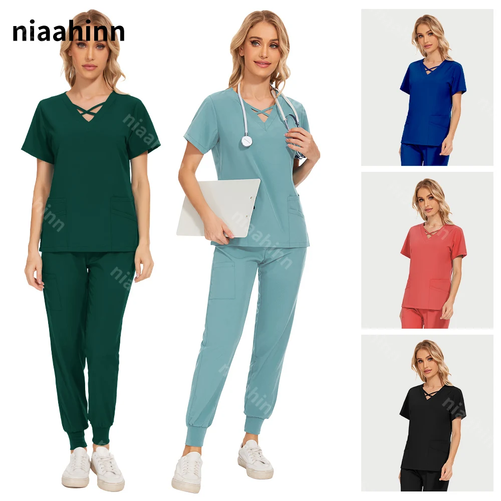 Stylish-Scrub-Uniforms-Sets-Stretch-Nurse-Hospital-Uniform-Medical ...