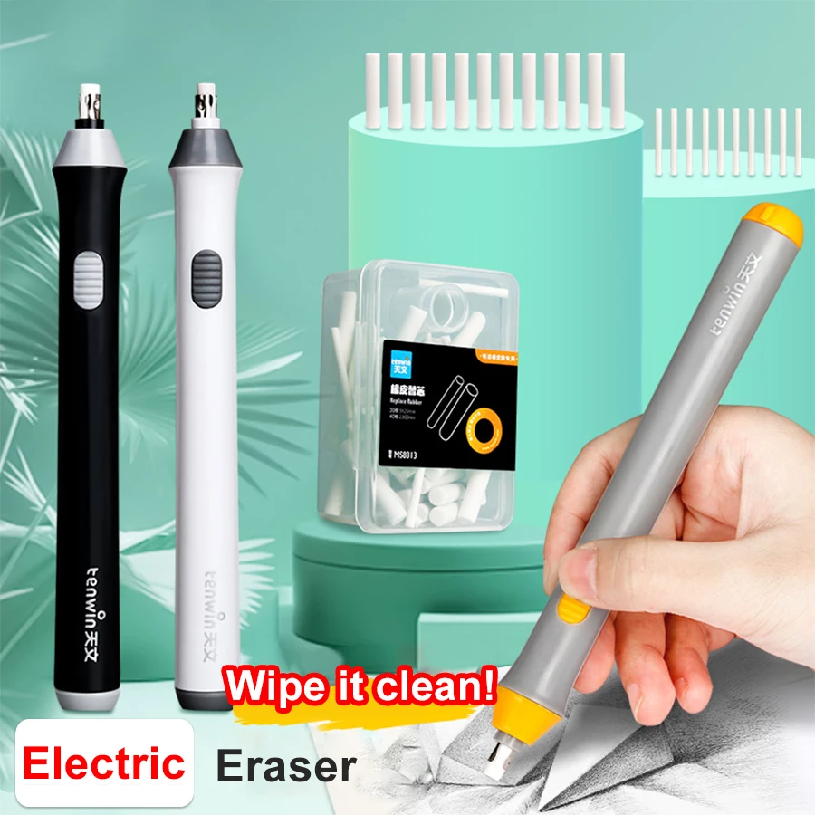 Electric-Eraser-Art-Eraser-Set-With-Refill-Sketch-Pencil-Multi-function ...