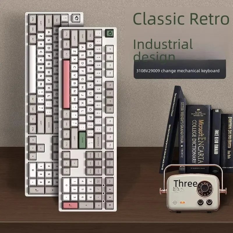 Akko-9009-Mechanical-Keyboard-Pbt-Keycaps-Vintage-Color-Block-Wired-For ...