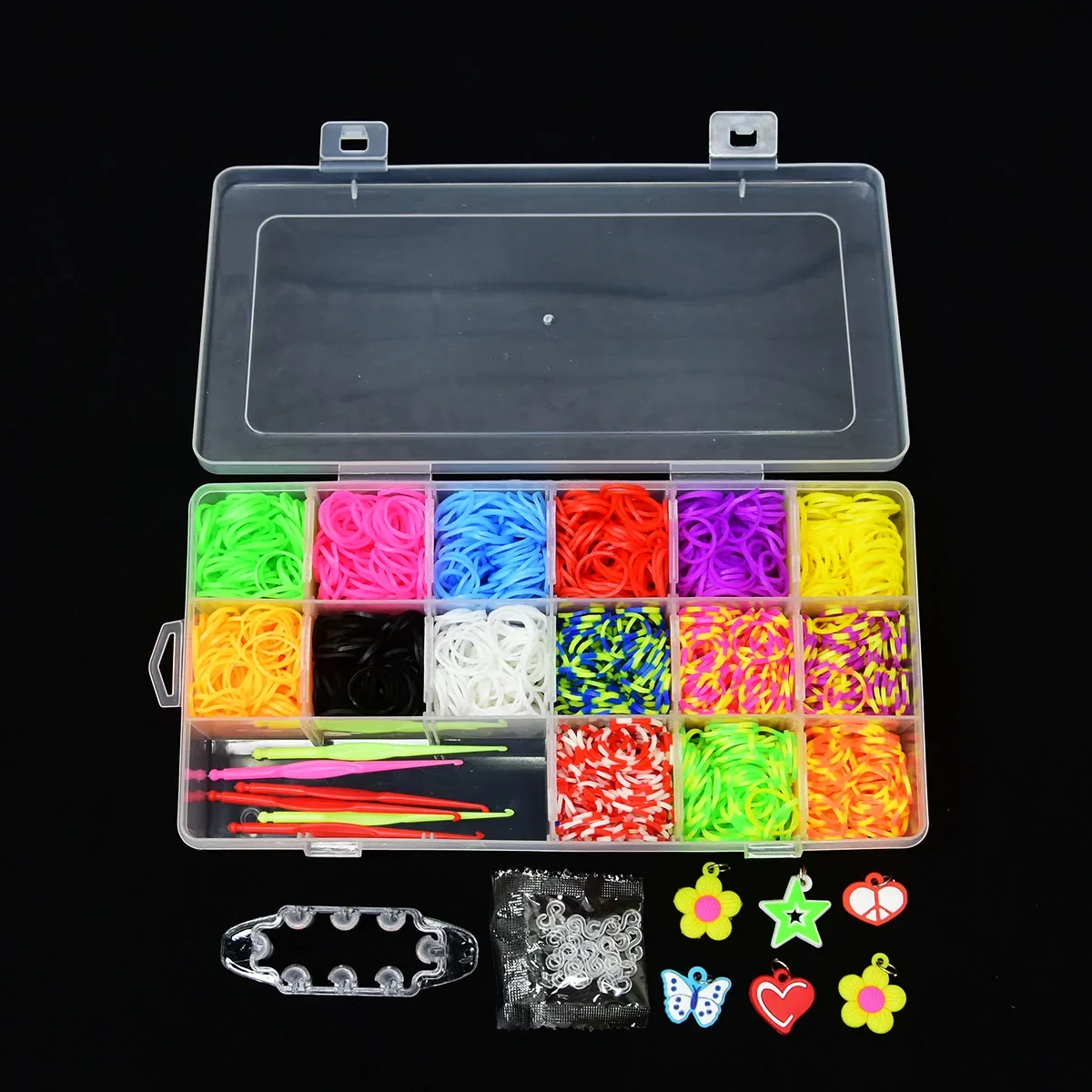 600-1500-Colored-Rubber-Band-Bracelet-Making-Kit-Rubber-Band-Filling ...
