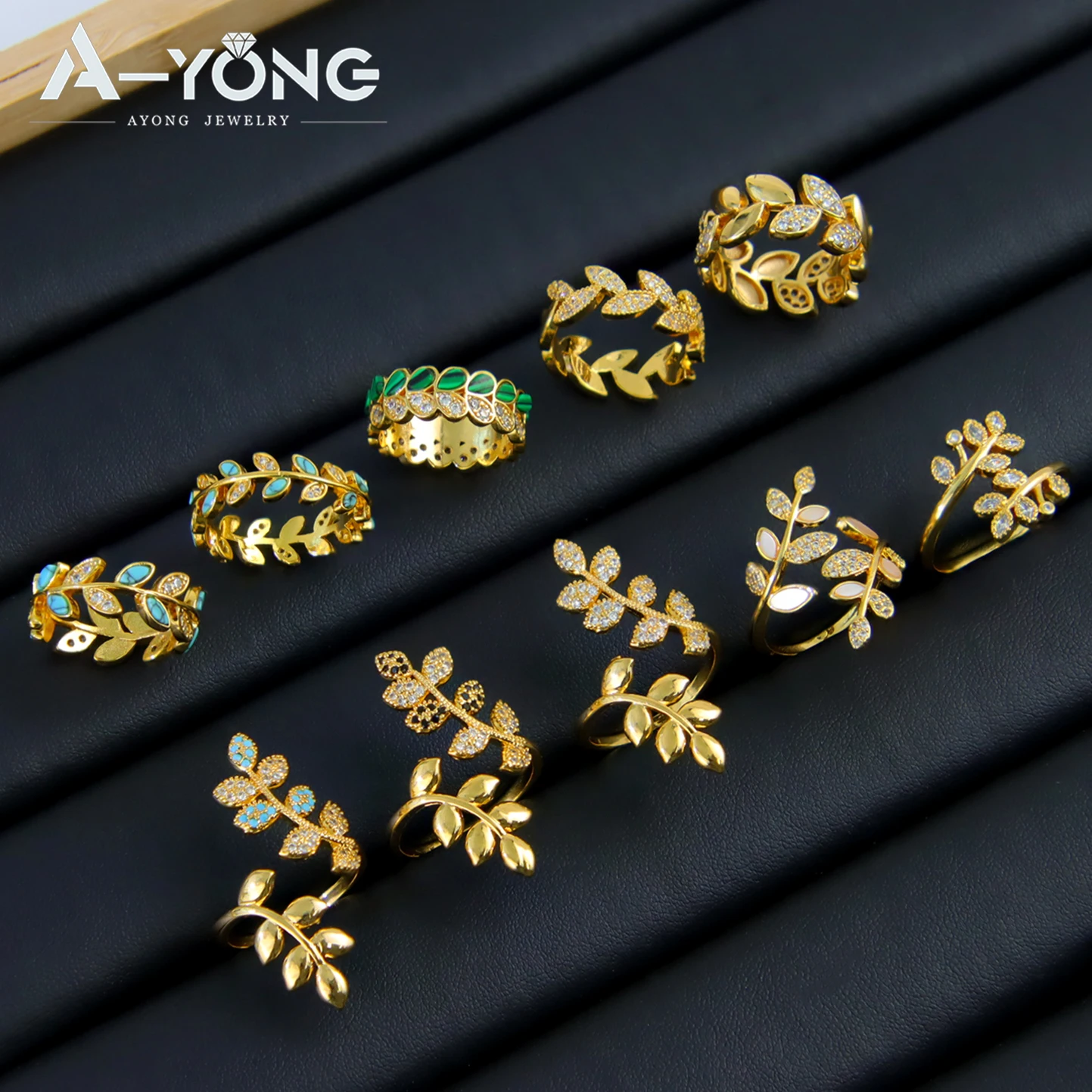 Luxury-Italian-Gold-Color-Rings-21k-Gold-Plated-Waterproof-Elegant ...