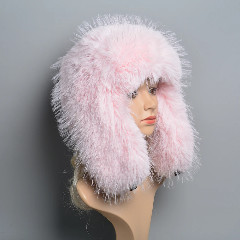 Hot-High-end-Luxury-Artificial-Hat-Unisex-False-Raccoon-Fur-Hat-Lei ...