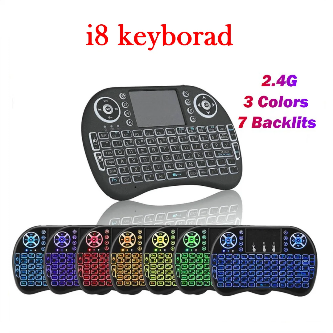 I8-Backlit-Mini-Wireless-Keyboard-English-Russian-French-Spanish ...