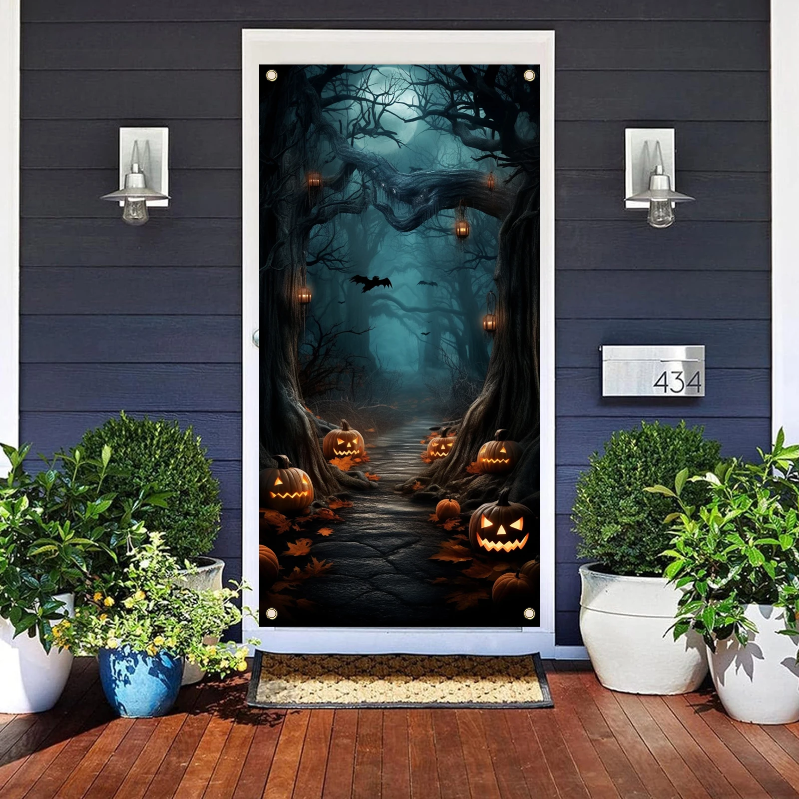 70-35-inch-Halloween-Door-Cover-Banner-Pumpkin-Bat-Photography-Background-Banner-Halloween-Door ...