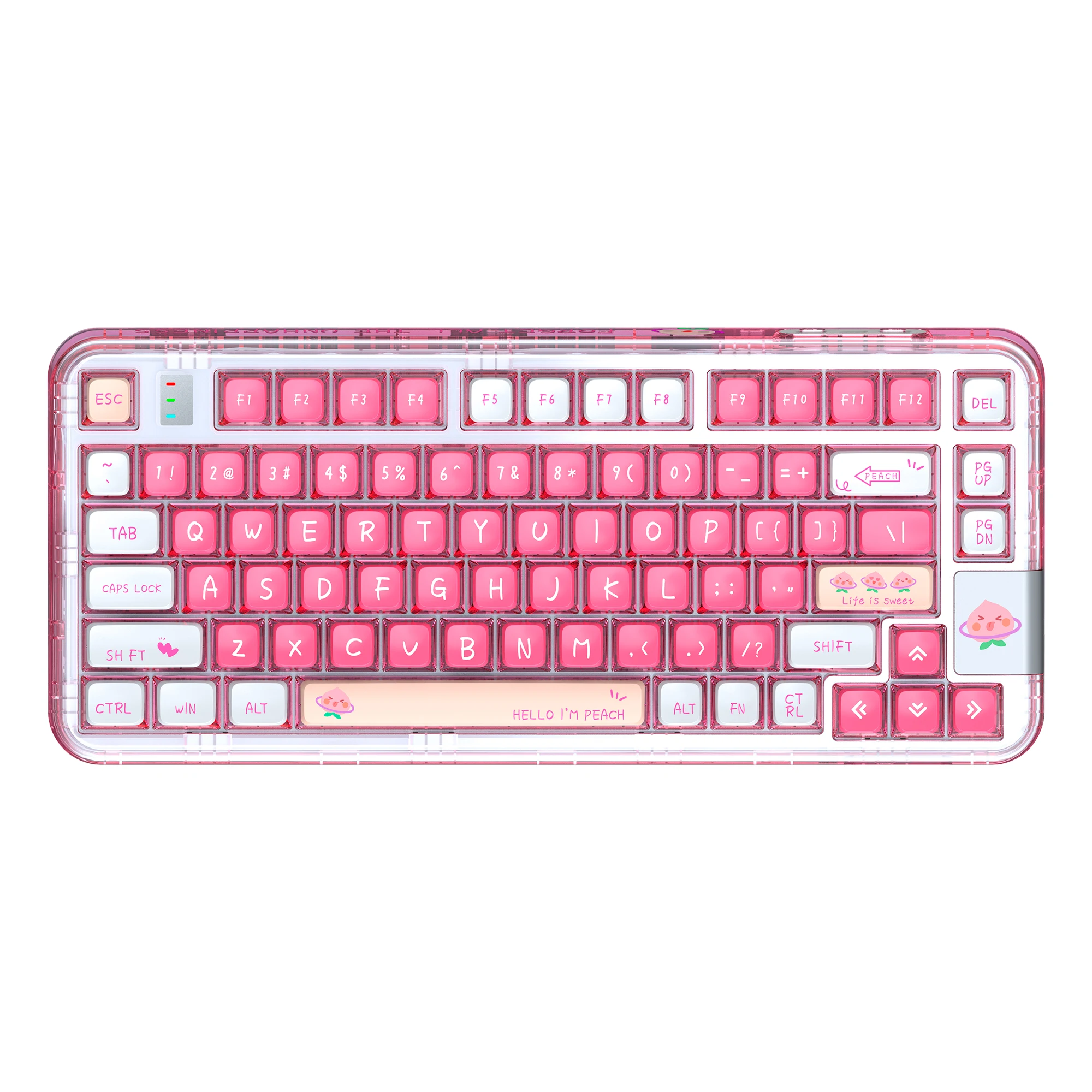 YUNZII-Coolkiller-CK75-Peach-Pink-Transparent-Acrylic-Gasket-Mounted ...